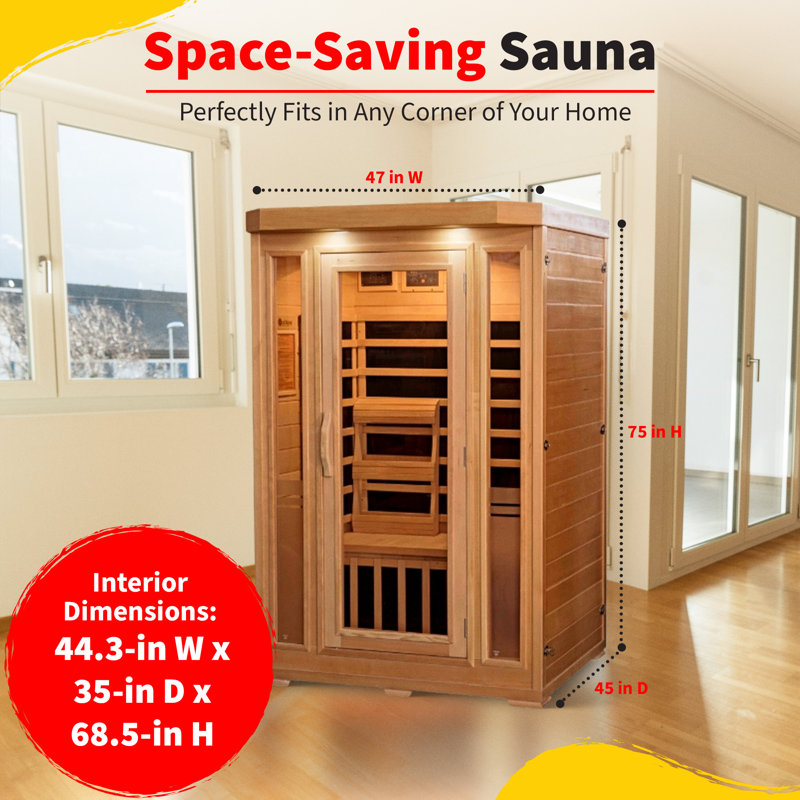 Heatwave 2-Person Hemlock Infrared Sauna with 6 Carbon Heaters & Reviews | Wayfair